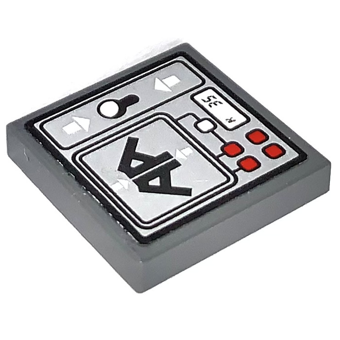 LEGO Tile 2 x 2 with Control Panel 70725 Sticker with Groove (3068 ...