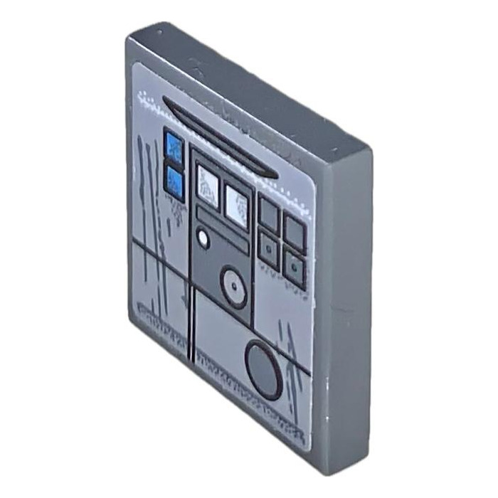 LEGO Dark Stone Gray Tile 2 x 2 with Panel Display (Breast Shield ...