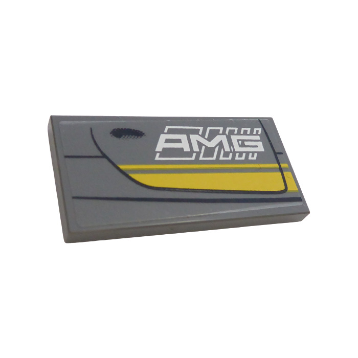 LEGO Dark Stone Gray Tile 2 x 4 with Door from AMG right side Sticker ...