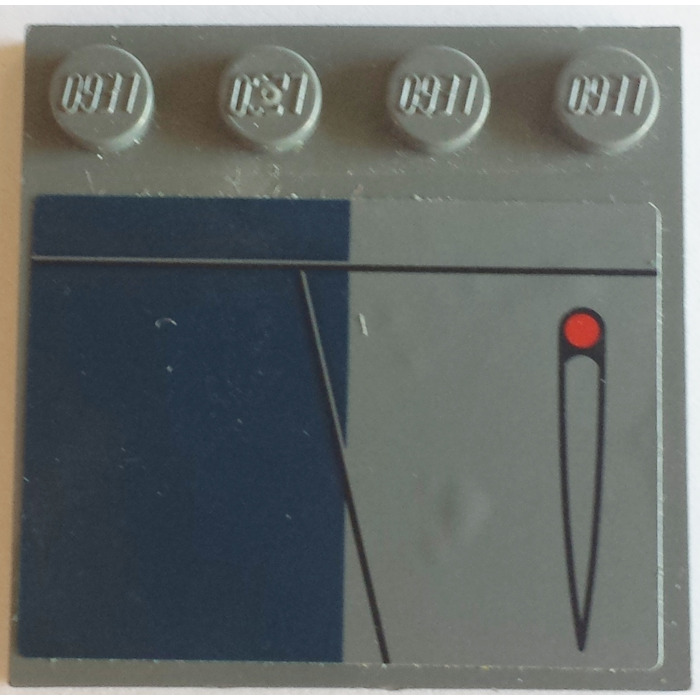 LEGO Dark Stone Gray Tile 4 x 4 with Studs on Edge with Droid Bomb ...