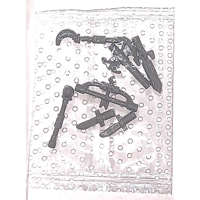 LEGO Dark Stone Gray Weapon Pack with Axe, Bow, Knives, Scepters and ...