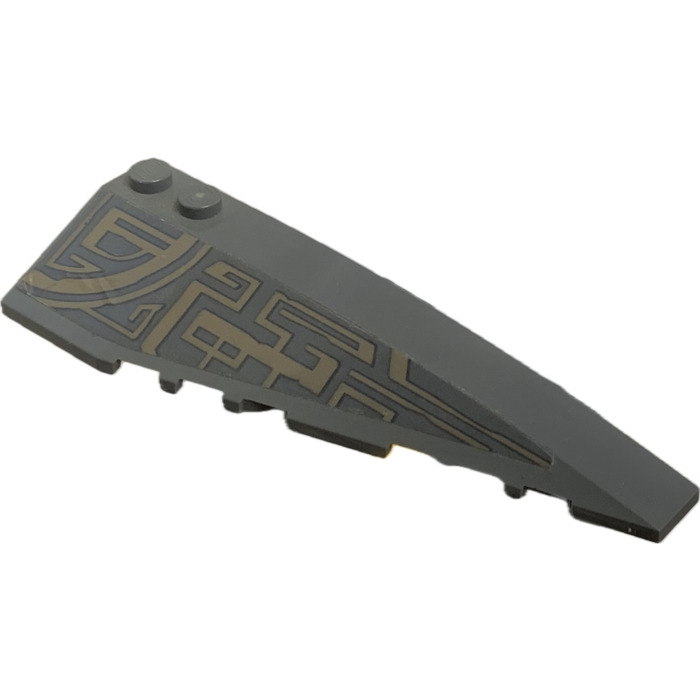 LEGO Dark Stone Gray Wedge 10 x 3 x 1 Double Rounded Right with Dark ...