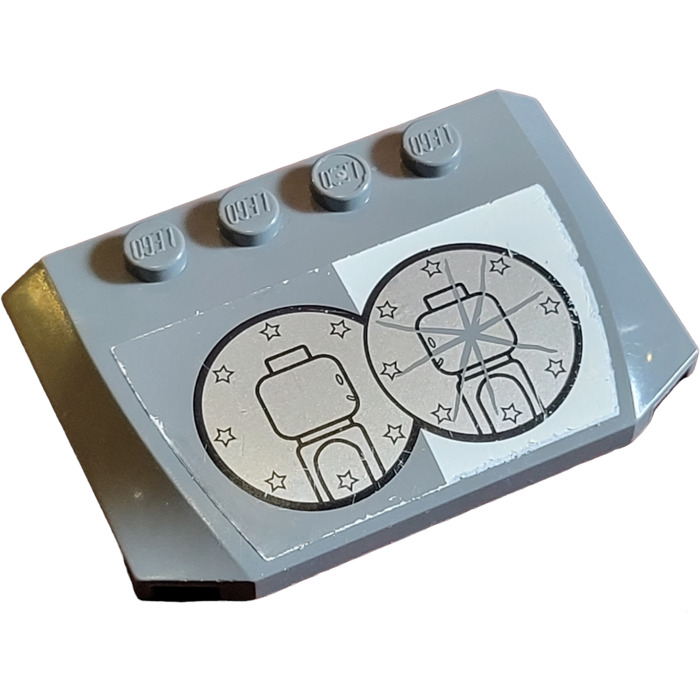 LEGO Dark Stone Gray Wedge 4 x 6 Curved with GC Bank Logo Sticker ...