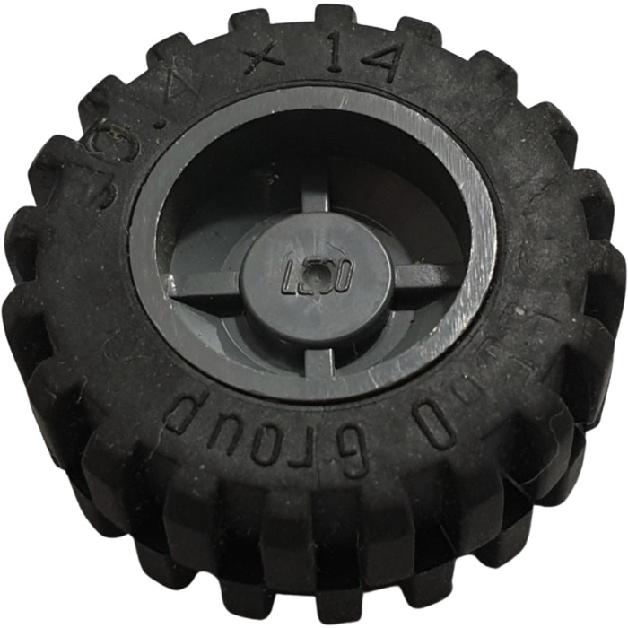 LEGO Dark Stone Gray Wheel Hub 14.8 x 16.8 with Centre Groove with ...