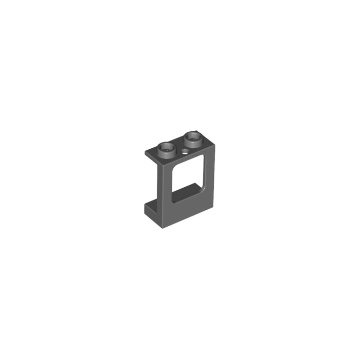 LEGO Dark Stone Gray Window Frame 1 x 2 x 2 (Plane) with 1 Hole in ...