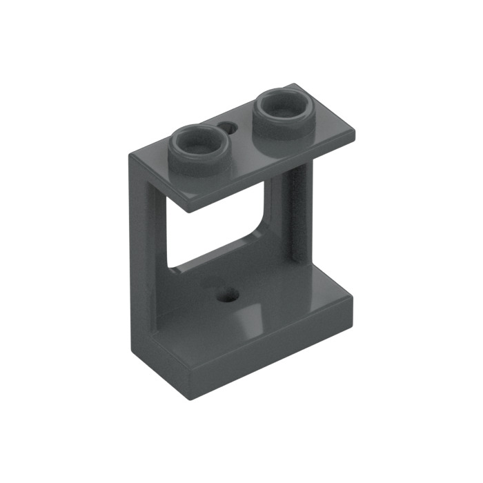 LEGO Dark Stone Gray Window Frame 1 x 2 x 2 (Plane) with 1 Hole in ...