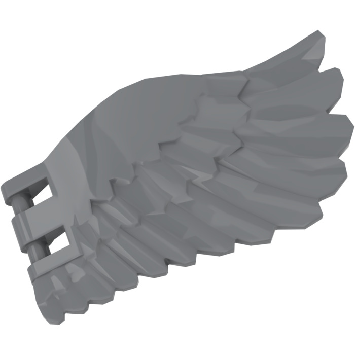 LEGO Dark Stone Gray Wing with Feathers (Right) (20312) | Brick Owl