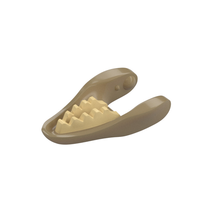 LEGO Dark Tan Dinosaur Lower Jaw (Large) with Tan Teeth (38284 / 103579 ...