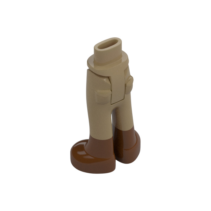 LEGO Dark Tan Minidoll Hip with Trousers with Reddish Brown Boots with ...