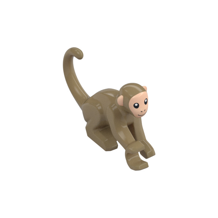 LEGO Dark Tan Monkey Leaning Forward with Light Flesh Face (78313 ...