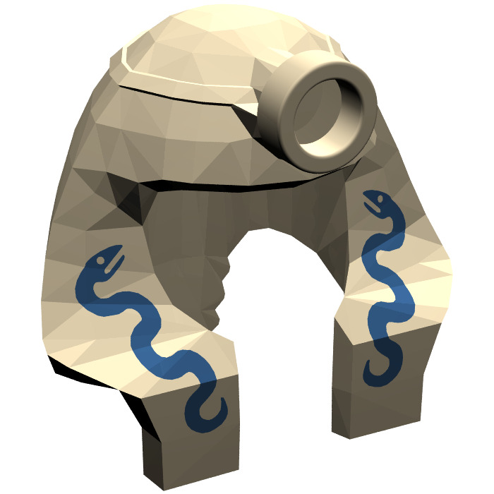 LEGO Dark Tan Mummy Headdress with Snakes with Inside Solid Ring (90462 ...