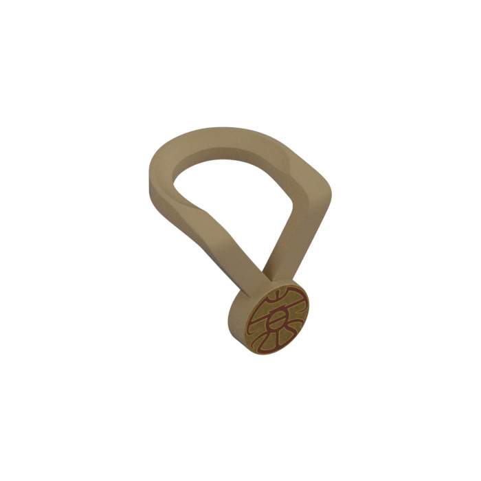 LEGO Dark Tan Neck Medal with Gold Medallion with Dark Brown Lines ...