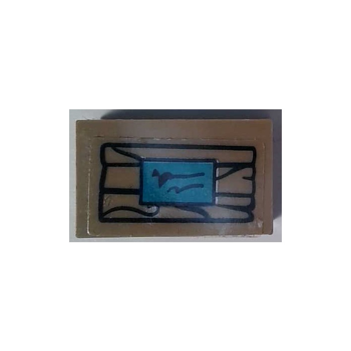 LEGO Panel 1 x 2 x 1 with Closed Corners with Wood Grain and Label ...