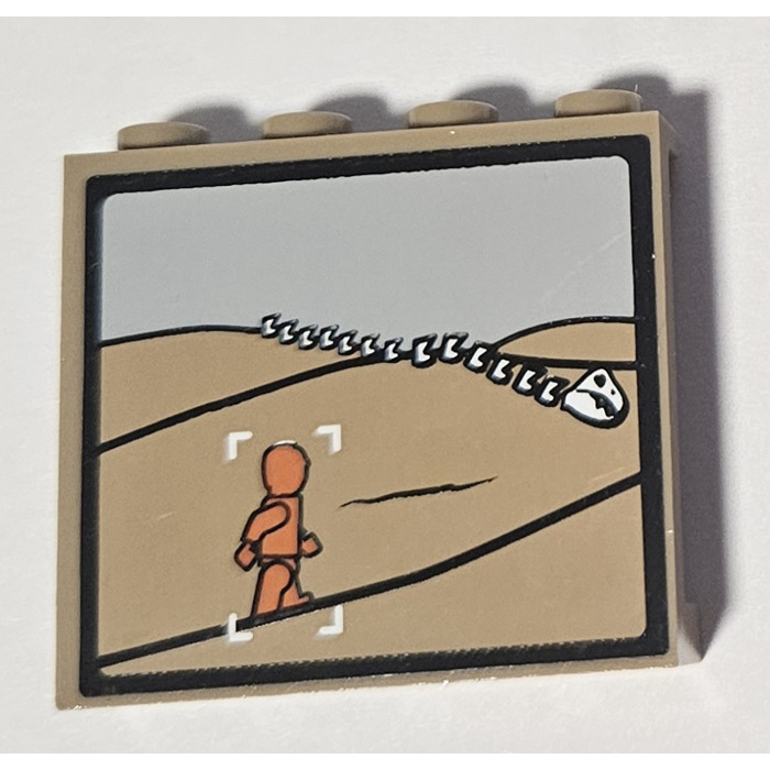 LEGO Panel 1 x 4 x 3 with Minifigure Target on Screen Sticker with Side ...