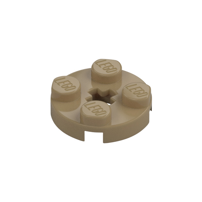 LEGO Dark Tan Plate 2 x 2 Round with Axle Hole (4032) | Brick Owl