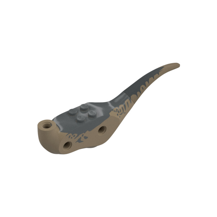 LEGO Dark Tan Raptor Body with Gray Top, Stripes and Spots (98165 / ...