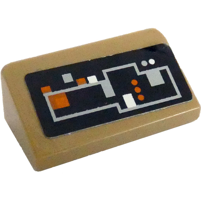 LEGO Slope 1 x 2 (31°) with Sandcrawler Control Panel Sticker (85984 ...