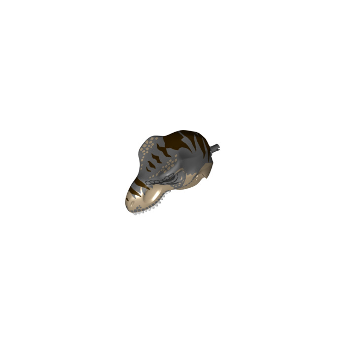 LEGO T-Rex Head with Gray Top and Dark Brown Stripes (65372 / 98161 ...