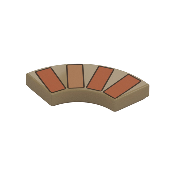 LEGO Dark Tan Tile 2 x 2 Curved Corner with Flesh and Medium Dark Flesh ...