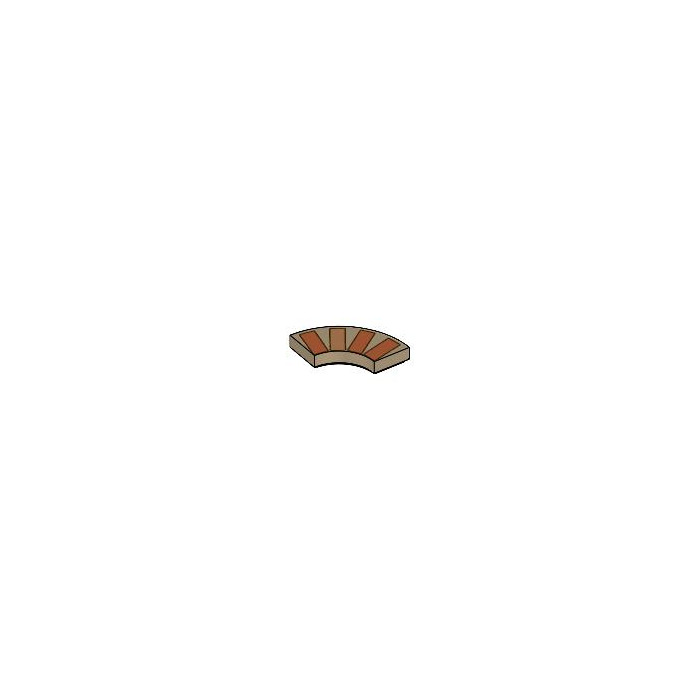 LEGO Dark Tan Tile 2 x 2 Curved Corner with Flesh and Medium Dark Flesh ...