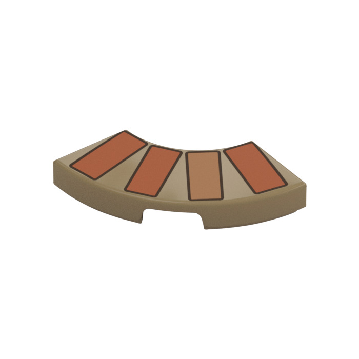 LEGO Dark Tan Tile 2 x 2 Curved Corner with Flesh and Medium Dark Flesh ...