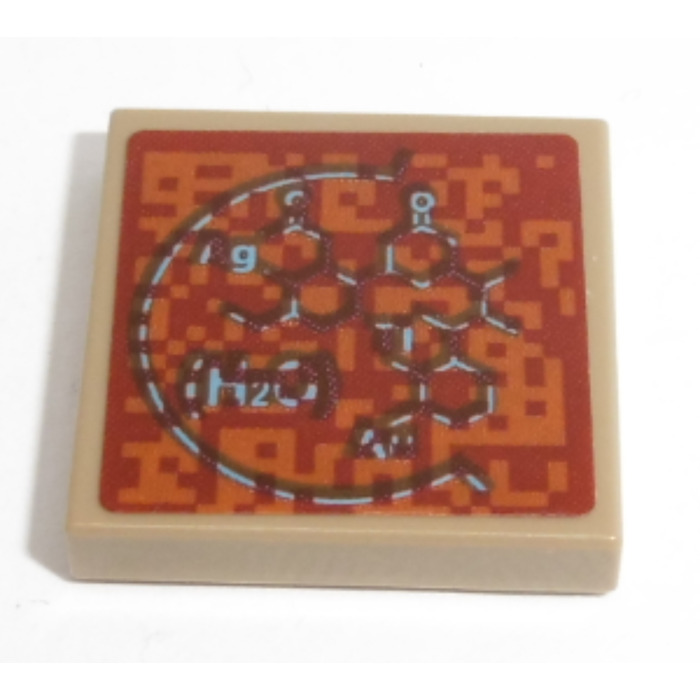 LEGO Dark Tan Tile 2 x 2 with Pixelated Circle Sticker with Groove ...