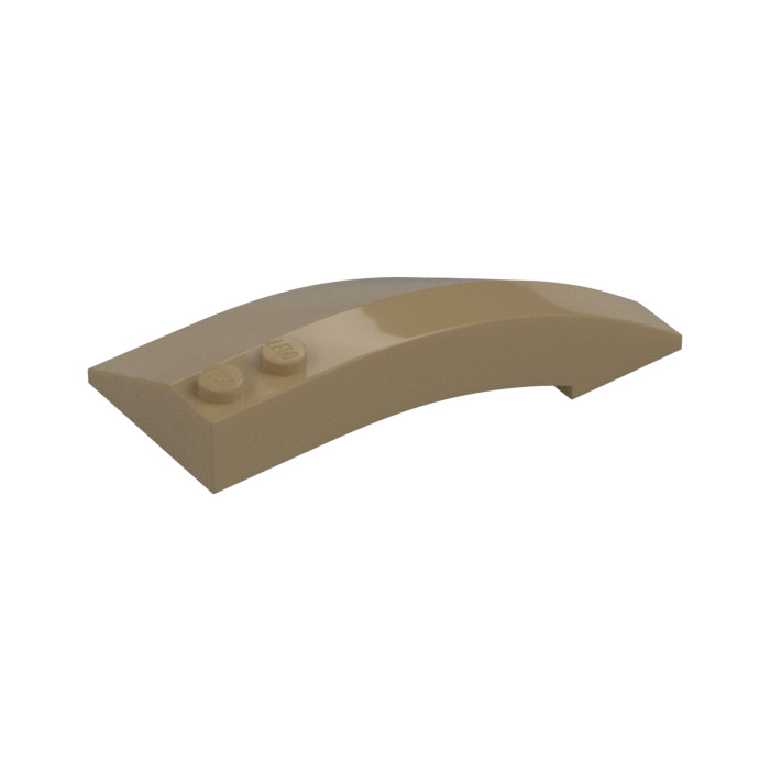 LEGO Dark Tan Wedge 3 x 8 x 2 Curved Left (41750 / 42020) | Brick Owl ...