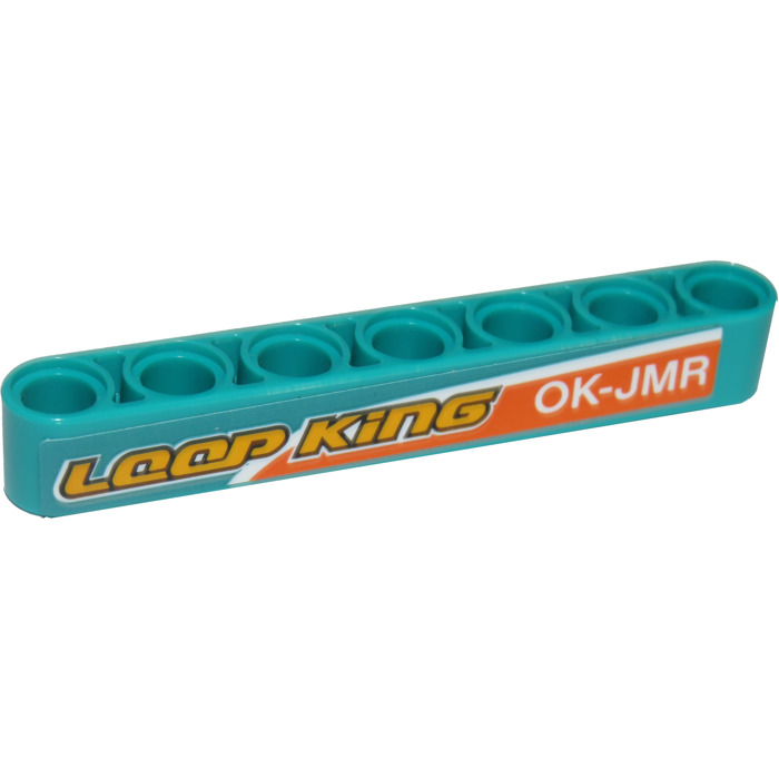 LEGO Beam 7 with Orange Stripe, 'LOOP KiNG' and 'OK-JMR' (Left) Sticker ...