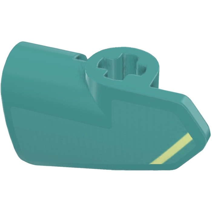 LEGO Dark Turquoise Curved Panel 8 Right with Pale Green Line Sticker ...