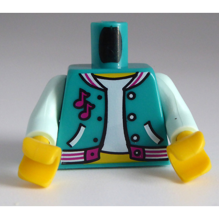 LEGO Dark Turquoise Minifig Torso, Dark Turquoise Jacket with 2 Musical ...