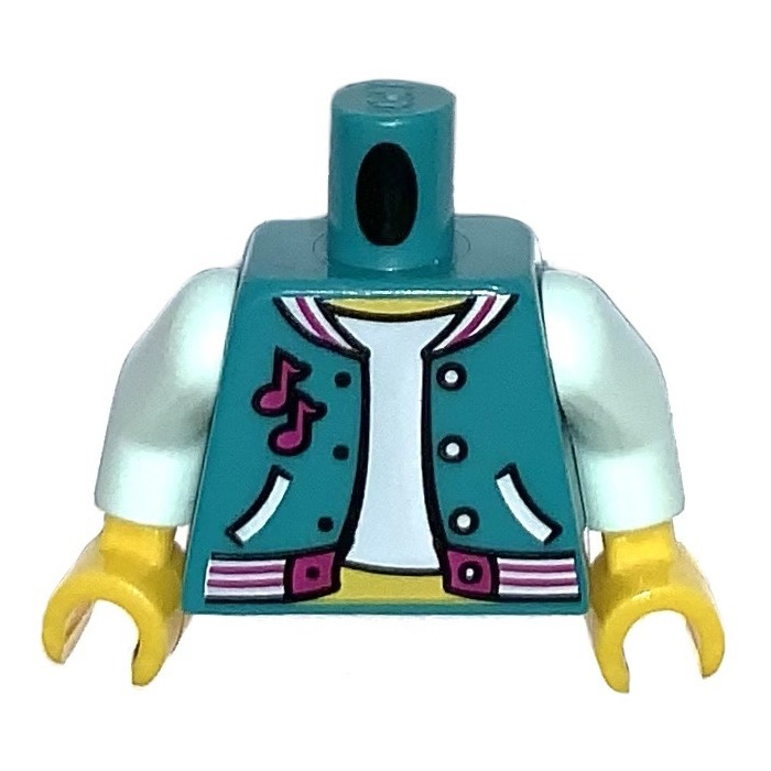 LEGO Dark Turquoise Minifig Torso, Dark Turquoise Jacket with 2 Musical ...
