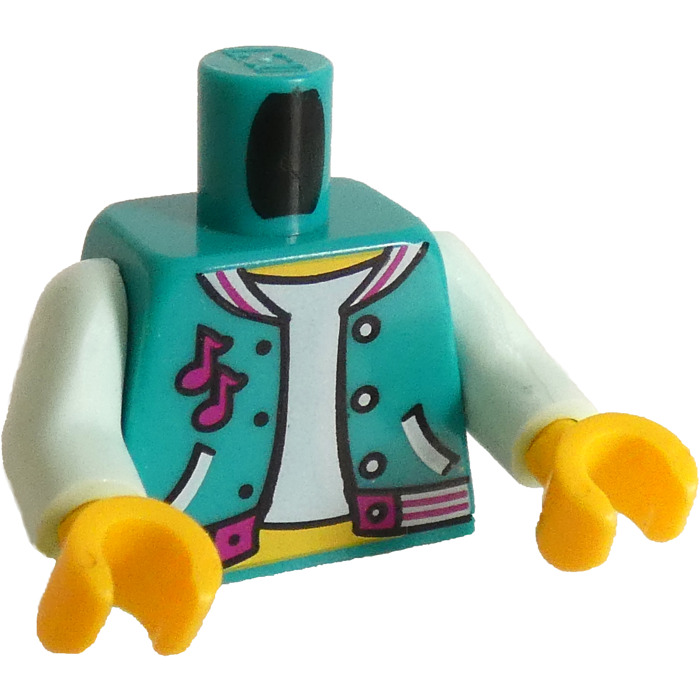LEGO Dark Turquoise Minifig Torso, Dark Turquoise Jacket with 2 Musical ...