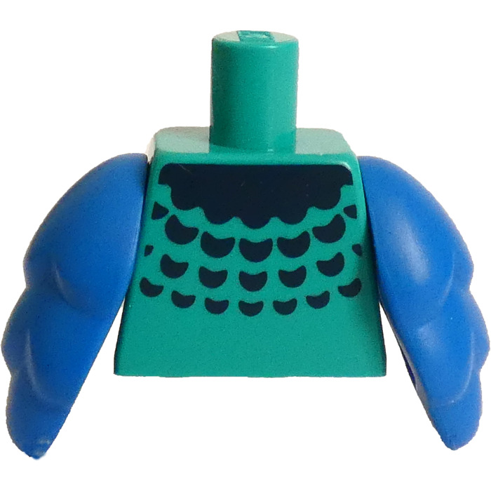 LEGO Dark Turquoise Minifig Torso with Blue Bird Wings with Peacock ...