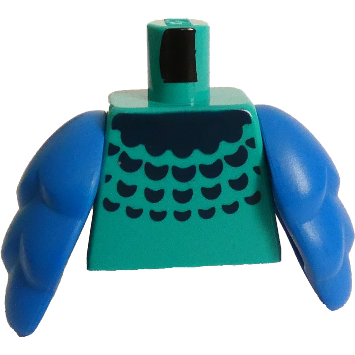 LEGO Dark Turquoise Minifig Torso with Blue Bird Wings with Peacock ...