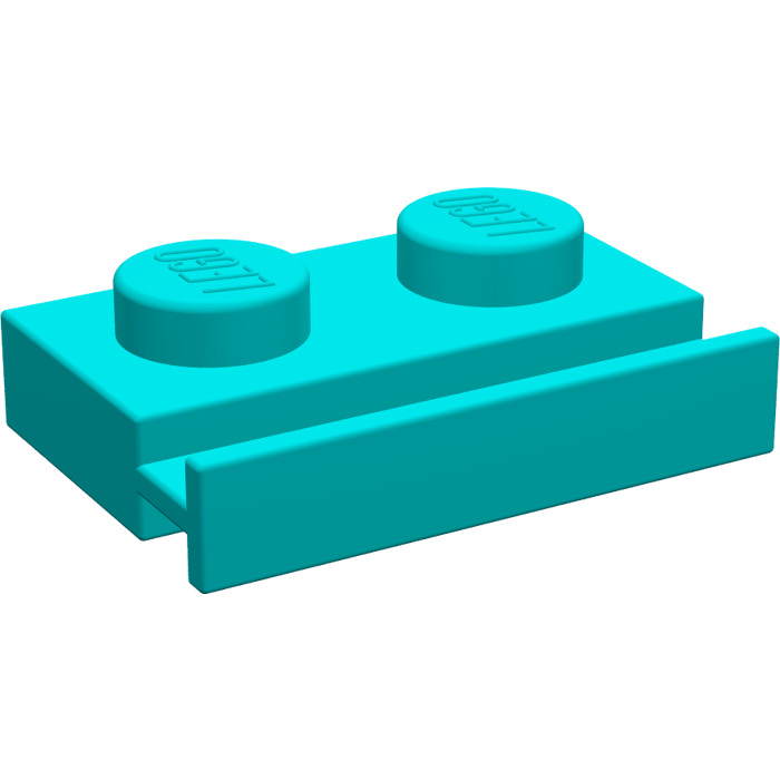 LEGO Dark Turquoise Plate 1 x 2 with Door Rail (32028) | Brick Owl ...