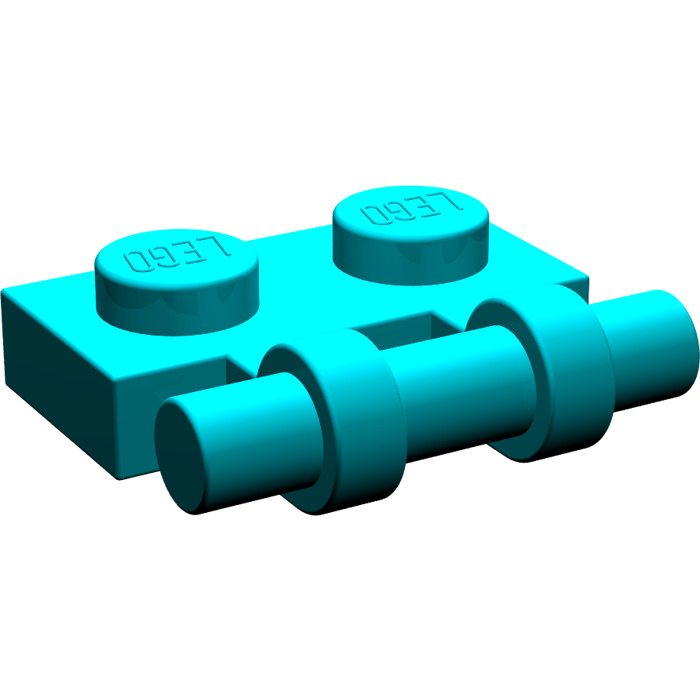 LEGO Dark Turquoise Plate 1 x 2 with Handle (Open Ends) (2540) | Brick ...