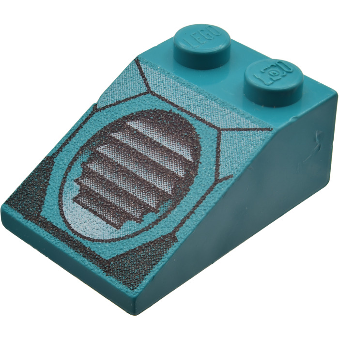 LEGO Dark Turquoise Slope 2 x 3 (25°) with Grille (3298 / 83680 ...