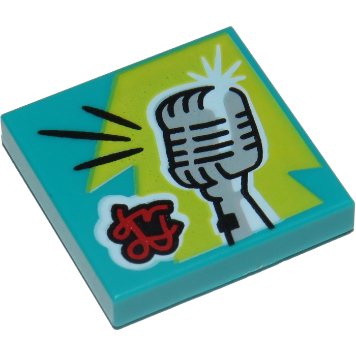 LEGO Dark Turquoise Tile 2 x 2 with BeatBit Album Cover - Vintage ...