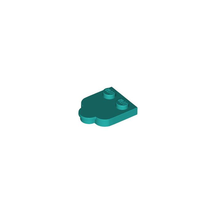 LEGO Dark Turquoise Tile 2 x 2 with Curved Edge and Two Studs (5518 ...