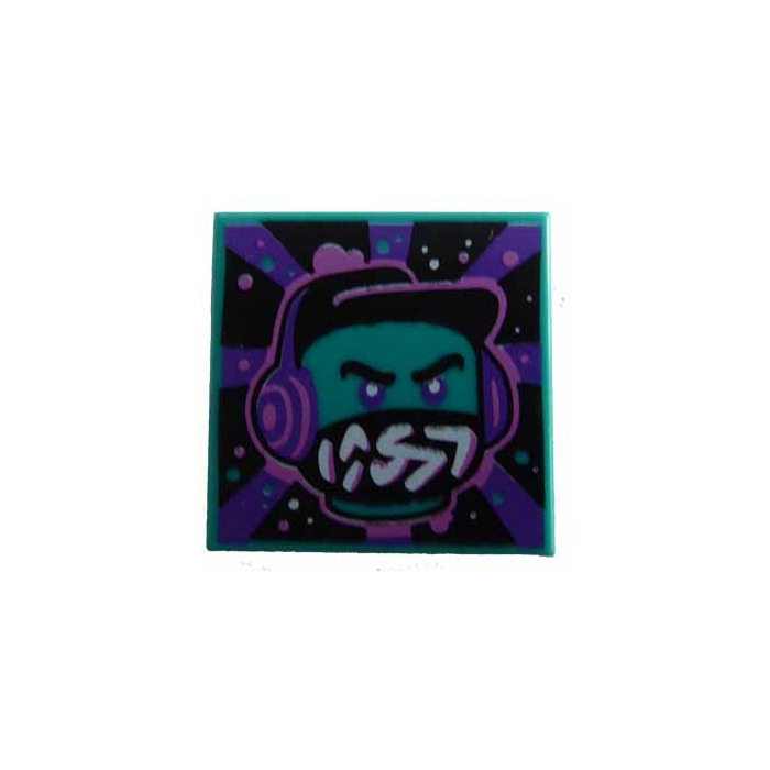 LEGO Dark Turquoise Tile 2 x 2 with Head with Groove (3068) | Brick Owl ...