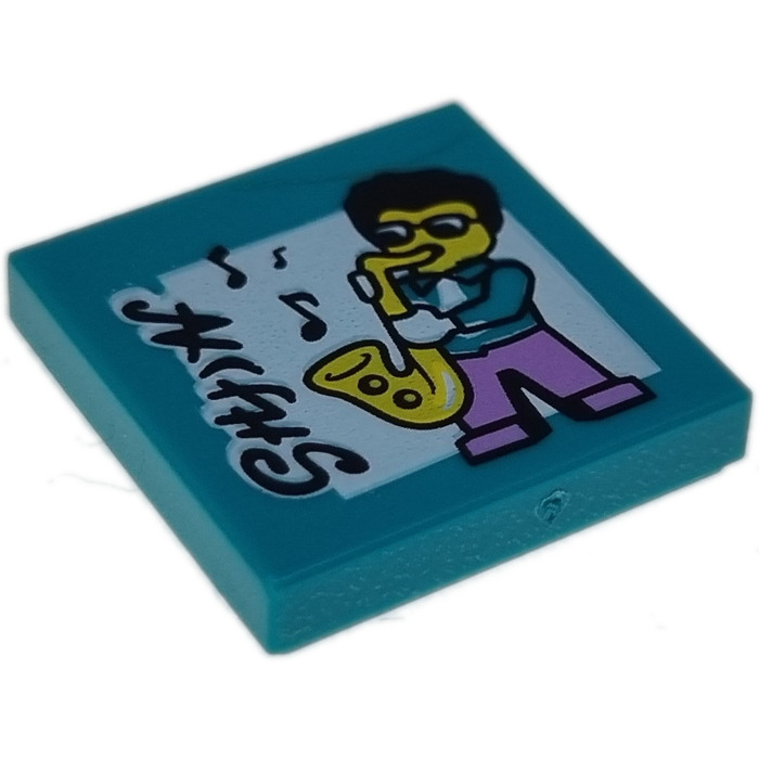 LEGO Tile 2 x 2 with Saxophone Player with Groove (3068 / 73077 ...