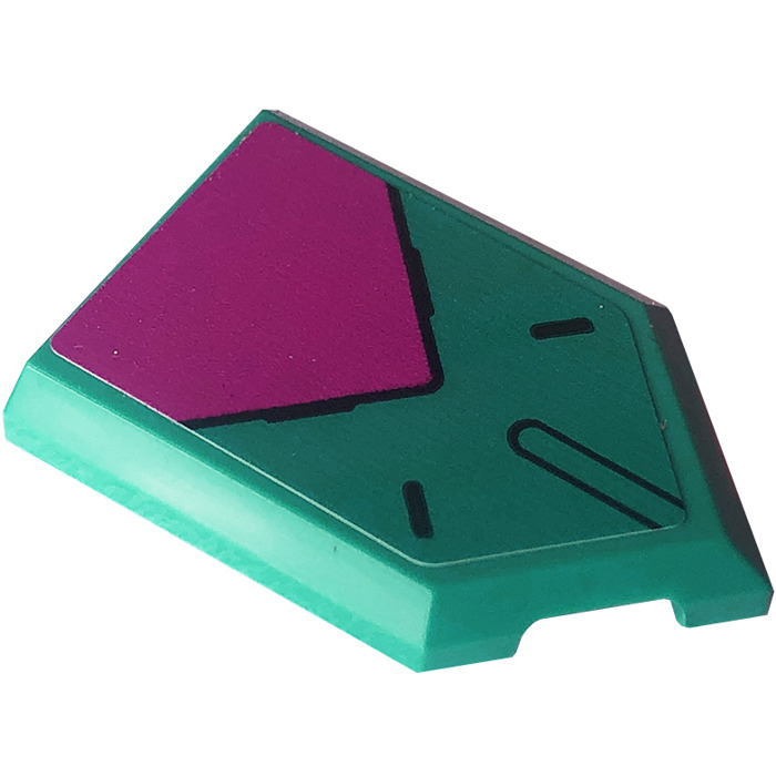 LEGO Dark Turquoise Tile 2 x 3 Pentagonal with Pentagram, Lines Sticker ...