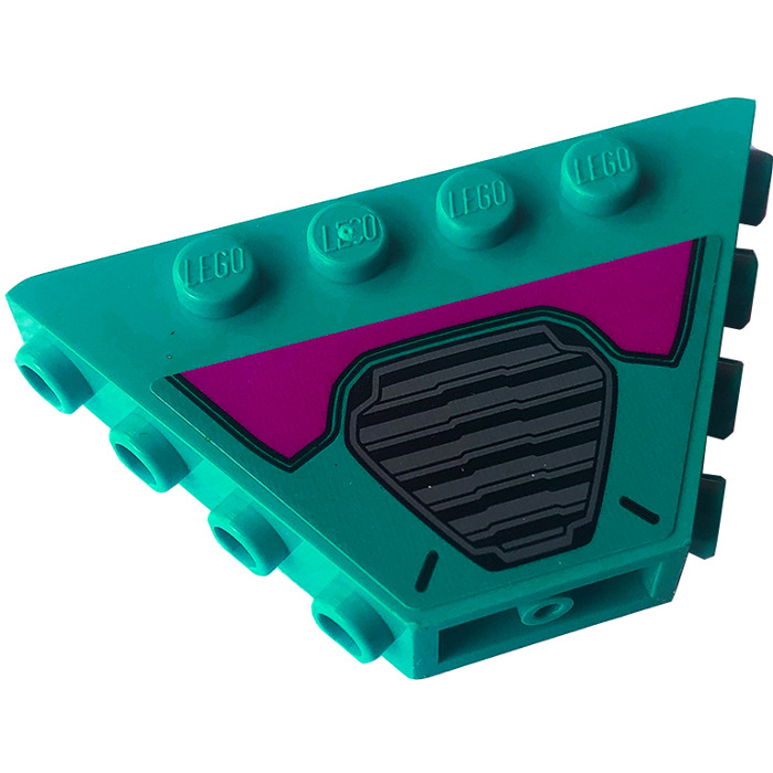 LEGO Dark Turquoise Trapezoid Tipper End without Pins with Hexagonal ...