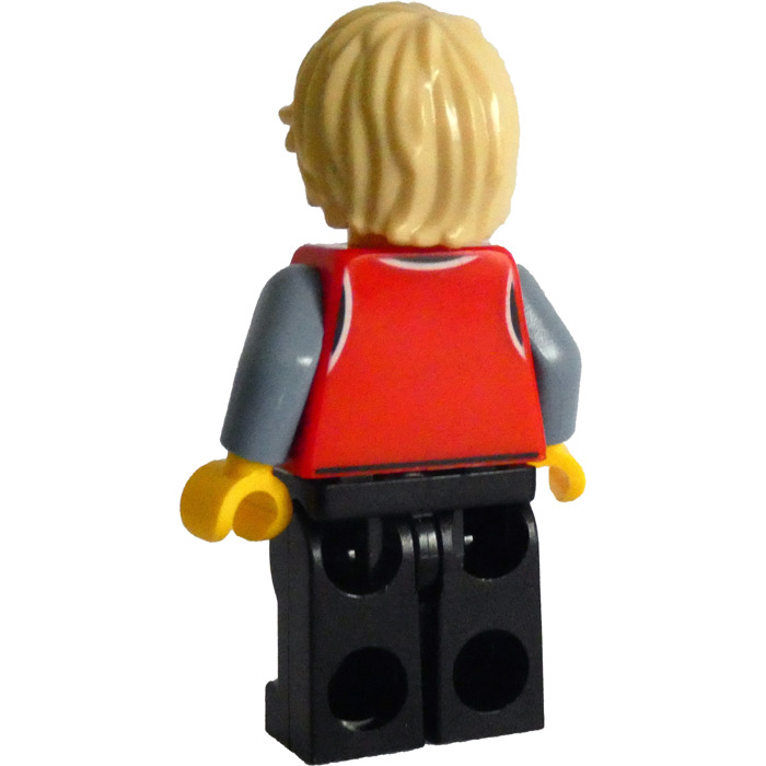 LEGO Delivery Man with Red Jacket and Tan Tousled Hair Minifigure ...