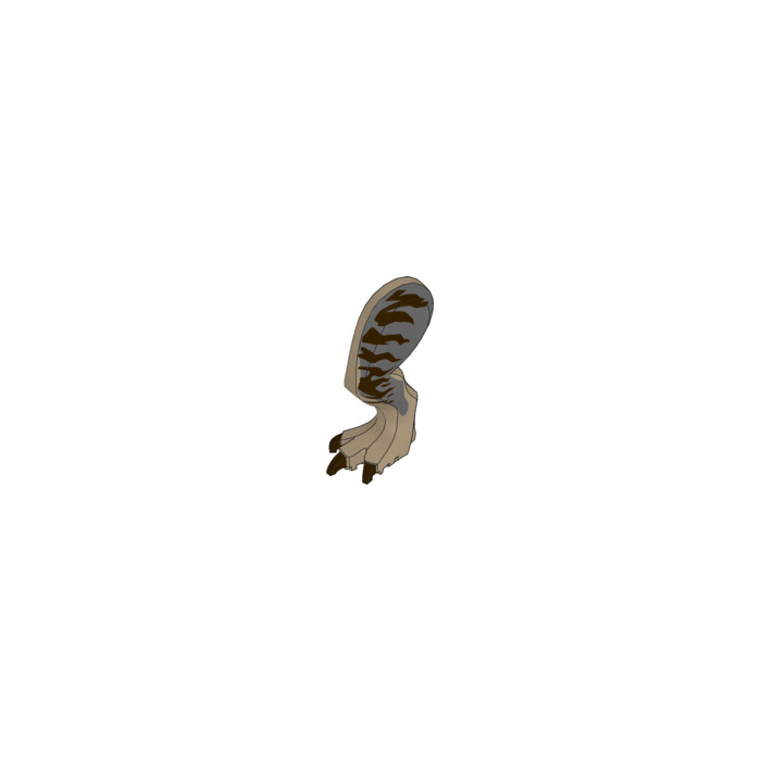 LEGO Dinosaur Back Left Leg with Long Claws with Gray and Brown Stripes ...