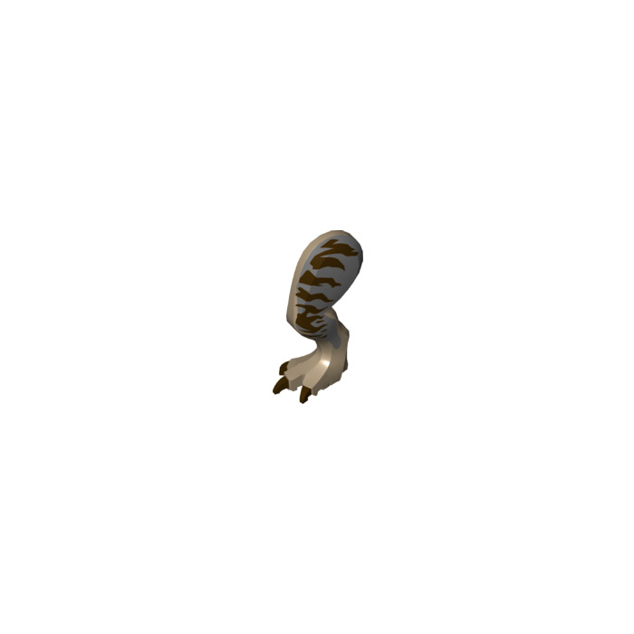 LEGO Dinosaur Back Left Leg with Long Claws with Gray and Brown Stripes ...