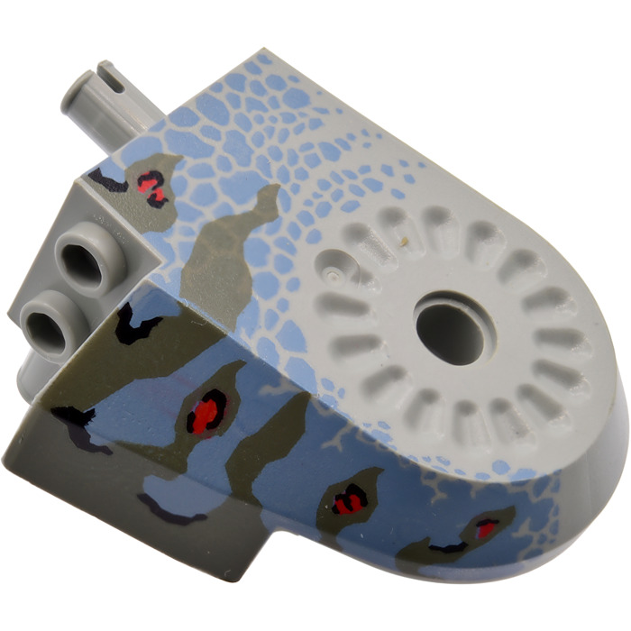 LEGO Dinosaur Body Quarter with Pins with Sand Blue Scales, Dark Gray ...
