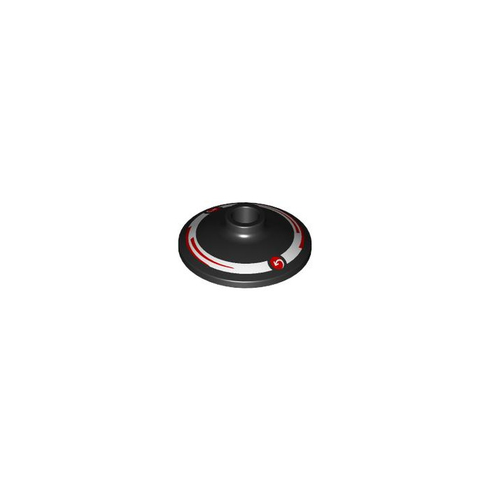 LEGO Dish 2 x 2 with Hubcap with MoneyGram Logos and Red Strips on ...