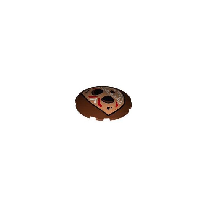LEGO Dish 6 x 6 without Studs with Kakamora Face with Red and White ...