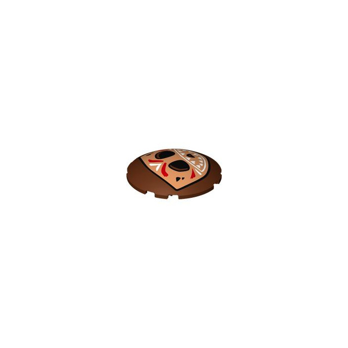 LEGO Dish 6 x 6 without Studs with Kakamora Face with Red and White ...